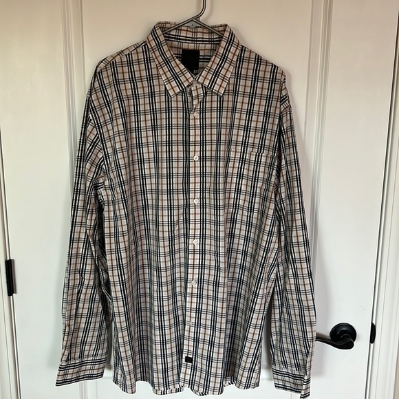 F/X Fusion | Shirts | Fx Fusion Brownblack Plaid Button Down Shirt ...